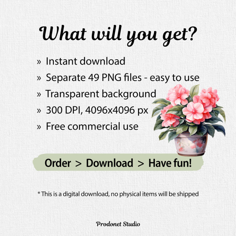 Watercolor Flower Pots PNG Clipart Bundle - A world of instant ...